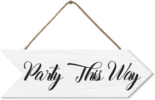 Horienteeon Ymaotrade Party This Way Sign Retro Wooden Arrow Sign ...