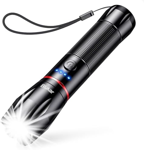 Blukar LED Torch Rechargeable, 2000L Super Bright Flashlight with 5 ...