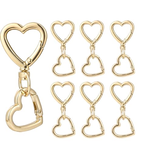 ZROSDSGY 12 Pcs Heart Swivel Spring Clasps，Metal Spring Key Chain Hook ...