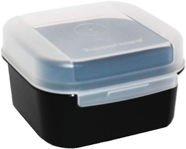 Tupperware 1 Signature Line Hinged Keeper Modular Mates Small Square Black And