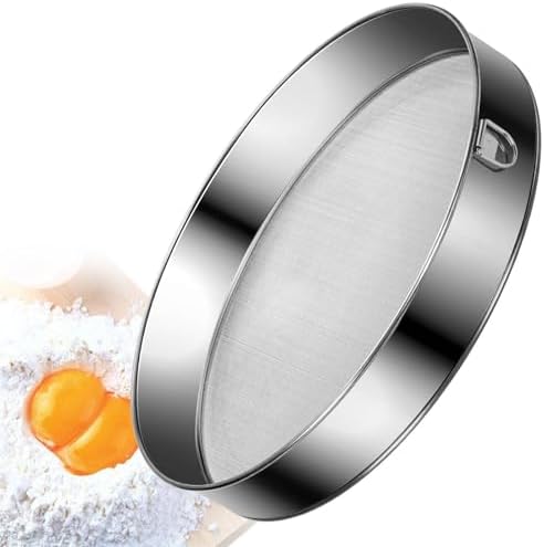 Mehlsieb Edelstahlsieb Feines Mehlsieb Feinmaschig 30 cm Runde Backsieb ...