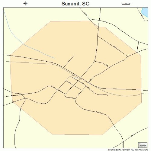 Large Street & Road Map of Summit, South Carolina SC - Printed poster ...
