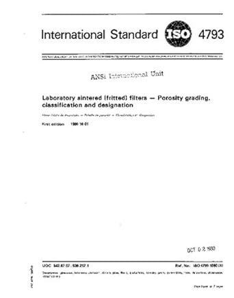 Amazon.com: ISO 4793:1980, Laboratory sintered (fritted) filters - Porosity grading ...