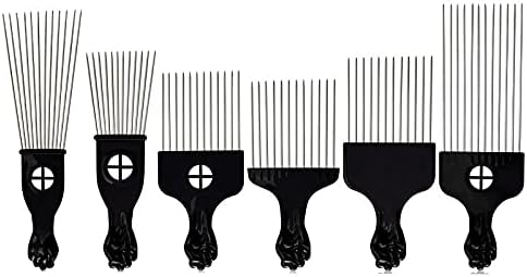 Amazon.com : LEADUWAY Hair Pick, Hair Comb, Metal Pick Comb, Detangle ...