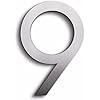 Amazon.com: Modern House Number - Brushed Aluminum - Modern Font 6 ...
