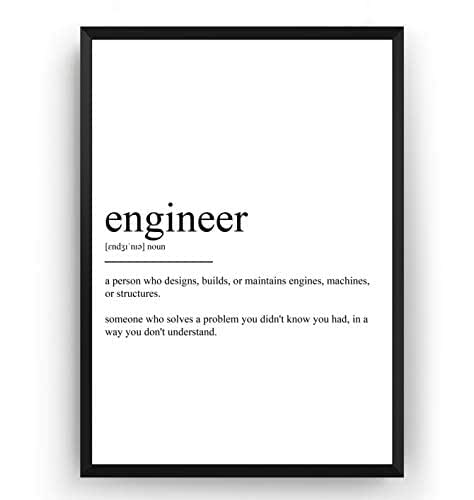Engineer Definition Print - Poster Wall Art Quote Typography Home ...