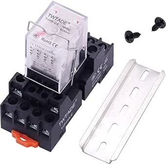 TWTADE DC 12V 14-Pin DPDT Electromagnetic Power Relay (4NO 4NC) LED Coil Indicator Relay with ...