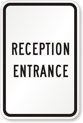 Amazon.com: Reception Entrance Sign, 18" x 12" : Industrial & Scientific