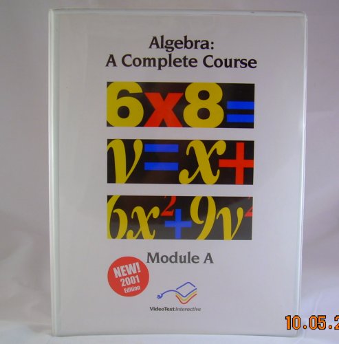 Algebra: A Complete Course Module A: Video Text Interactive: Amazon.com ...