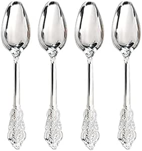 Amazon.com: WDF 100 Piece Silver Plastic Spoons Disposable - 6.93 Inch ...