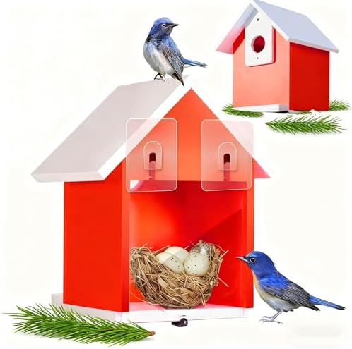 Amazon.com : Water Proof Window View Bird House for Outside with 2 ...