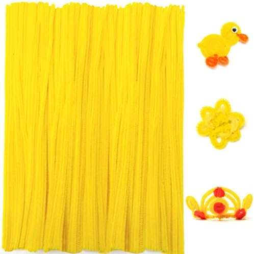 Amazon.com: Praisebank Yellow Pipe Cleaners for Crafts, 200pcs ...