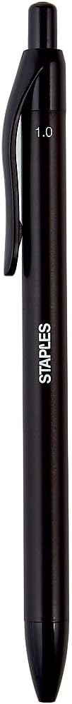 Amazon.com : STAPLES Retractable Ballpoint Pens, Fine Point, Black Ink ...