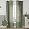 Amazon.com: Linen Blend Green Curtains 84 Inches Long 2 Panels for ...