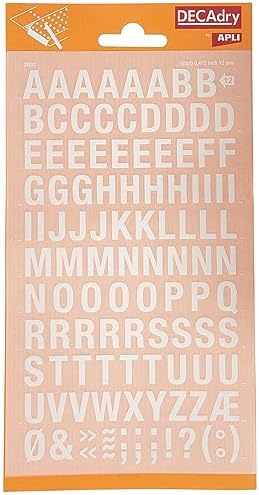 White Letters Transfers - 12 mm - 1 Sheet : Amazon.co.uk: Stationery ...