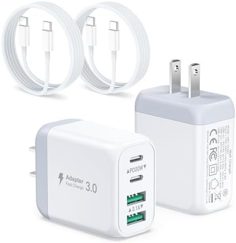 Amazon.com: 40W USB C Charger Block, 2Pack 4-Port USB C Wall Charger ...
