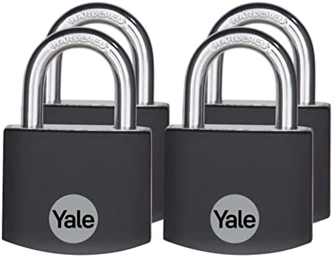 Master Lock Covered Aluminum Padlock with Key, 141QLF, 4 Pack Keyed ...