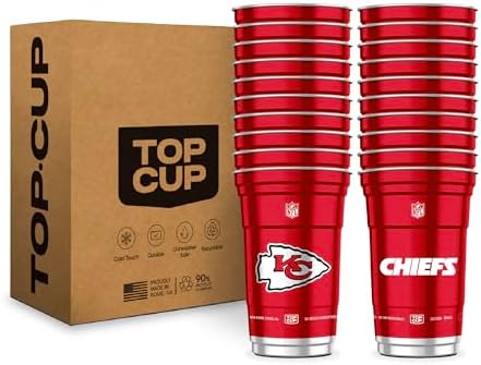 Amazon.com: Top Cup NFL Kansas City Chiefs 20 oz Reusable Aluminum Cups ...
