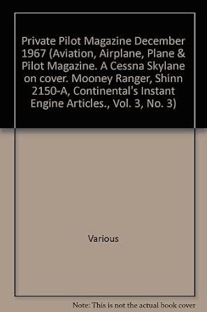 Private Pilot Magazine December 1967 (Aviation, Airplane, Plane & Pilot ...