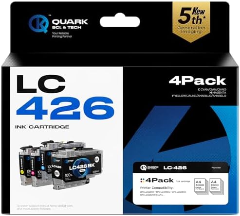 Quark 4 Pack LC426 Ink Cartridge Replacement for Brother LC-426 LC ...