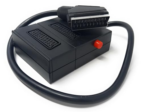 DRUT 2 WAY Switchable SCART Adapter 1 Input 2 Output Selector Switch TV ...