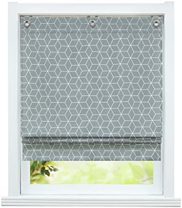 Amazon.de: ESLIR Raffrollo ohne Bohren Raffgardine mit Ösen Blickdicht ...