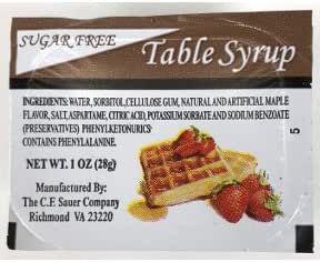 CF Sauer Sugar Free Table Syrup 1 oz Cup 100 count : Amazon.ca: Grocery ...