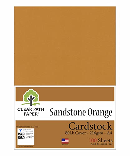 Sandstone Orange Cardstock – A4-80Lb Cover / 216gsm – 100 Sheets ...