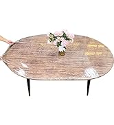 Amazon.com: Pioggia Clear Vinyl Rectangle Fitted Tablecloth Elastic ...