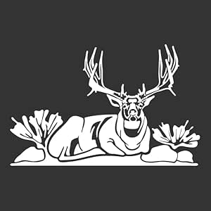 Amazon.com: Bedded Buck Decak - Mule Deer Buck Decal - Mule Deer ...