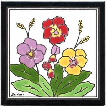 Amazon.com: Pansies Tile, Pansies Wall Plaque, Pansies Trivet : Home ...