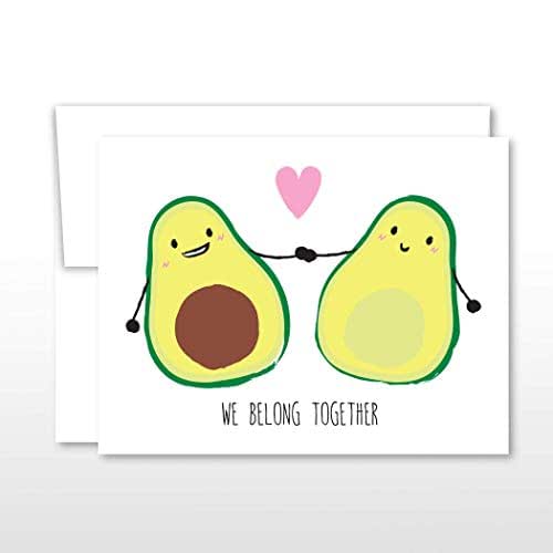 Amazon.com: Avocados Holding Hands, We Belong Together Card, Foodie ...