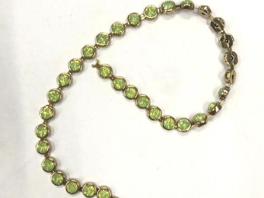 The Design Cart Light Green Stone Metal Cup Chains- 6 mm Package of 1 ...