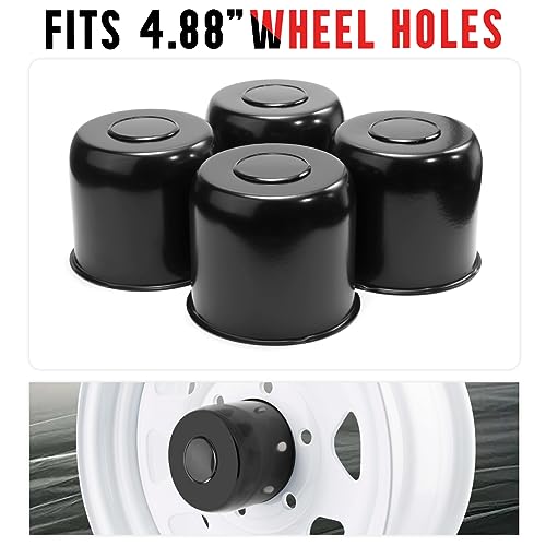 Snapklik.com : 4pcs 488inch Push Through Wheel Center Caps Black For ...