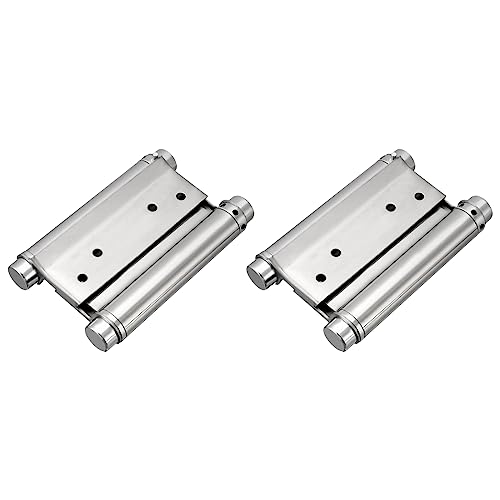METALLIXITY Double Action Spring Hinges (4”) 2Pack, Stainless Steel ...