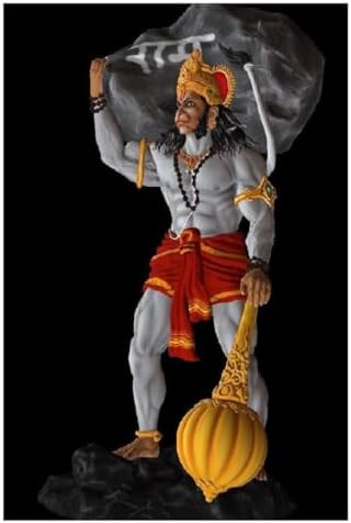 Omdecor Jai Hanuman Ji With ram Pathar God Wall Poster for Pooja Mandir ...