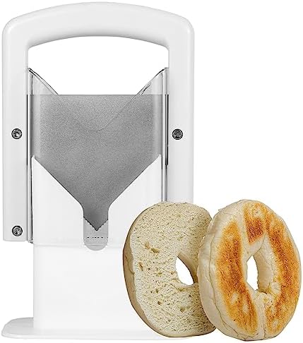 Bagel Slicer, Plastic and Stainless Steel Bagel Precision Slicer, Bread ...