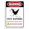 Amazon.com : Locmorly Warning Tiny Raptors Sign Aluminum Chicken Coop ...