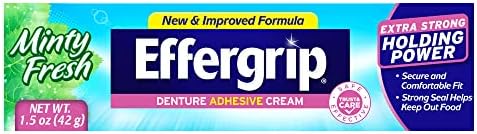 Amazon.com : Effergrip Denture Adhesive Cream, Extra Strong Holding ...