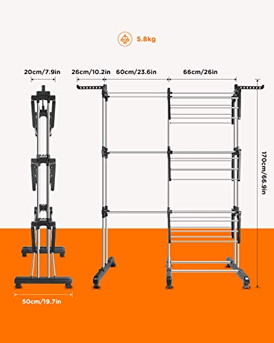 Tomons Kleding Droogrek Toren, Kleding Droger Groot, RVS Mobiel met ...
