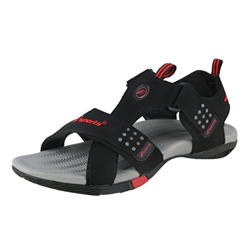 Fsports Men's Navigator Series Black Red Synthetic Casual Sandals 11UK ...
