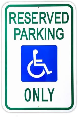 Reserved Handicap Parking Sign - Large 12 x 18 Inches Aluminum Ada Sign ...