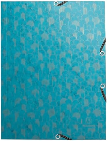 Exacompta - Ref 55450E - Pack of 4 Neo Deco elastic folders - 3 flap ...