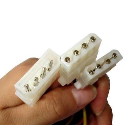 Generic 4 Pin IDE Molex Male to 2 x 4 Pin Female Power Supply Y ...