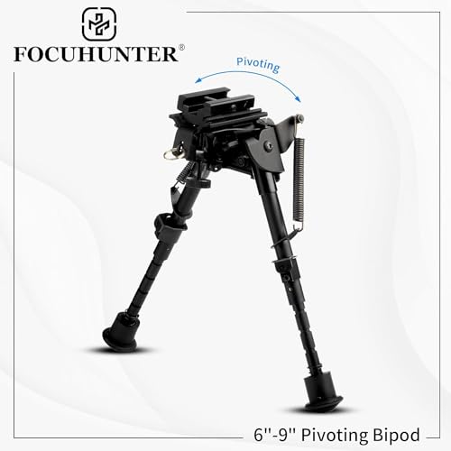FOCUHUNTER Tactical Bipod 6-9 Inches - Swivel Stud Extendable Spring ...