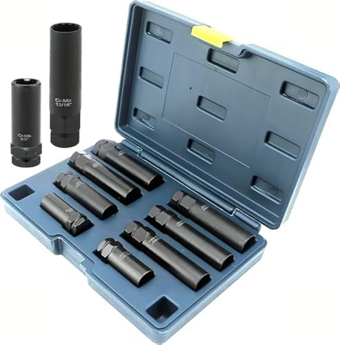Amazon.com: 8 Piece Spline Lug Nut Socket Set, SAE & Metric Wheel Lock ...
