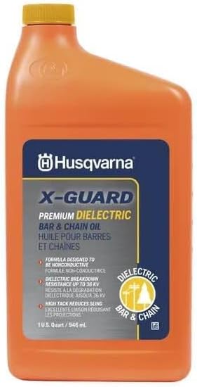 Amazon.com: Husqvarna X-Guard Premium Dielectric Bar & Chain Oil Quart ...