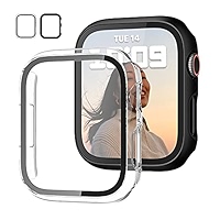 2 Pack Case with Tempered Glass Screen Protector for Apple Watch SE ...