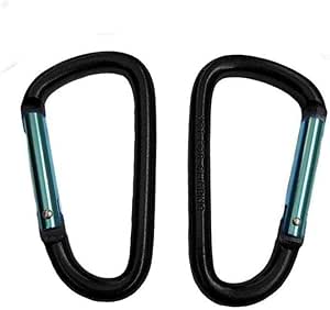 Amazon.com: 2Pcs Black Heavy Duty Aluminum Carabiner D-Ring Locking Key ...