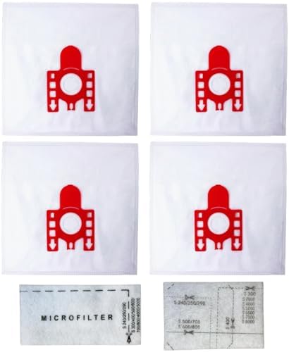 (Pack of 4) Compatible for Miele Type FJM Vacuum bags 4 + 2 Filters 3D ...